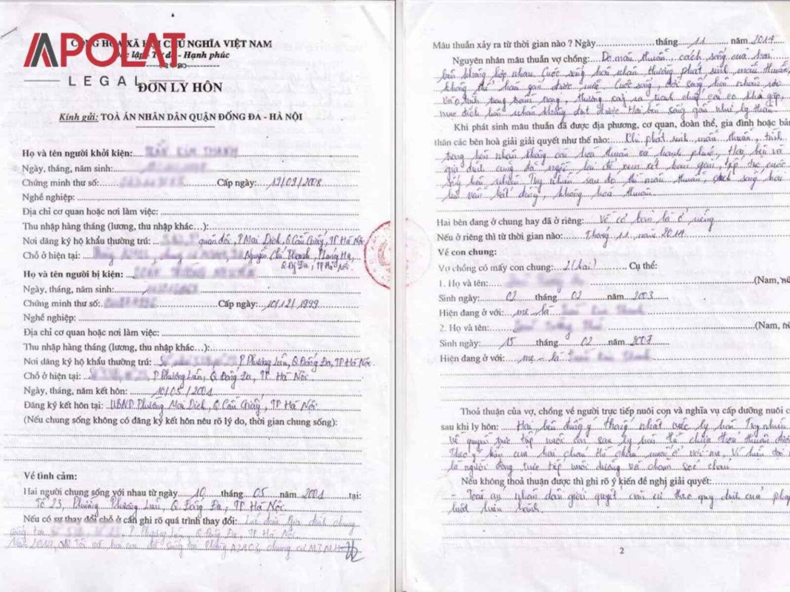 Mẫu đơn xin ly hôn mới nhất và cách viết đơn chi tiết